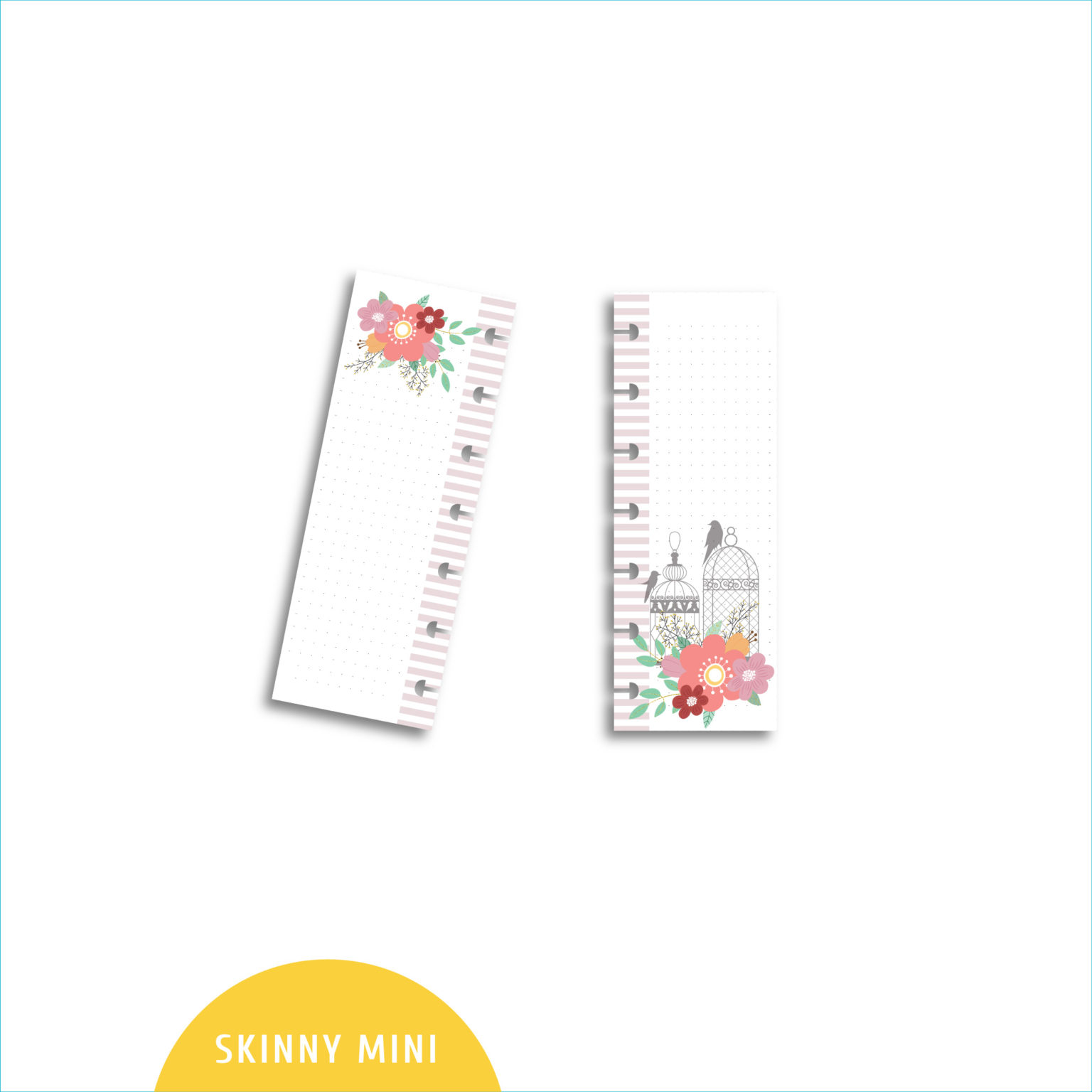 Birds and Flowers Note Planner Pages. Instant Download.