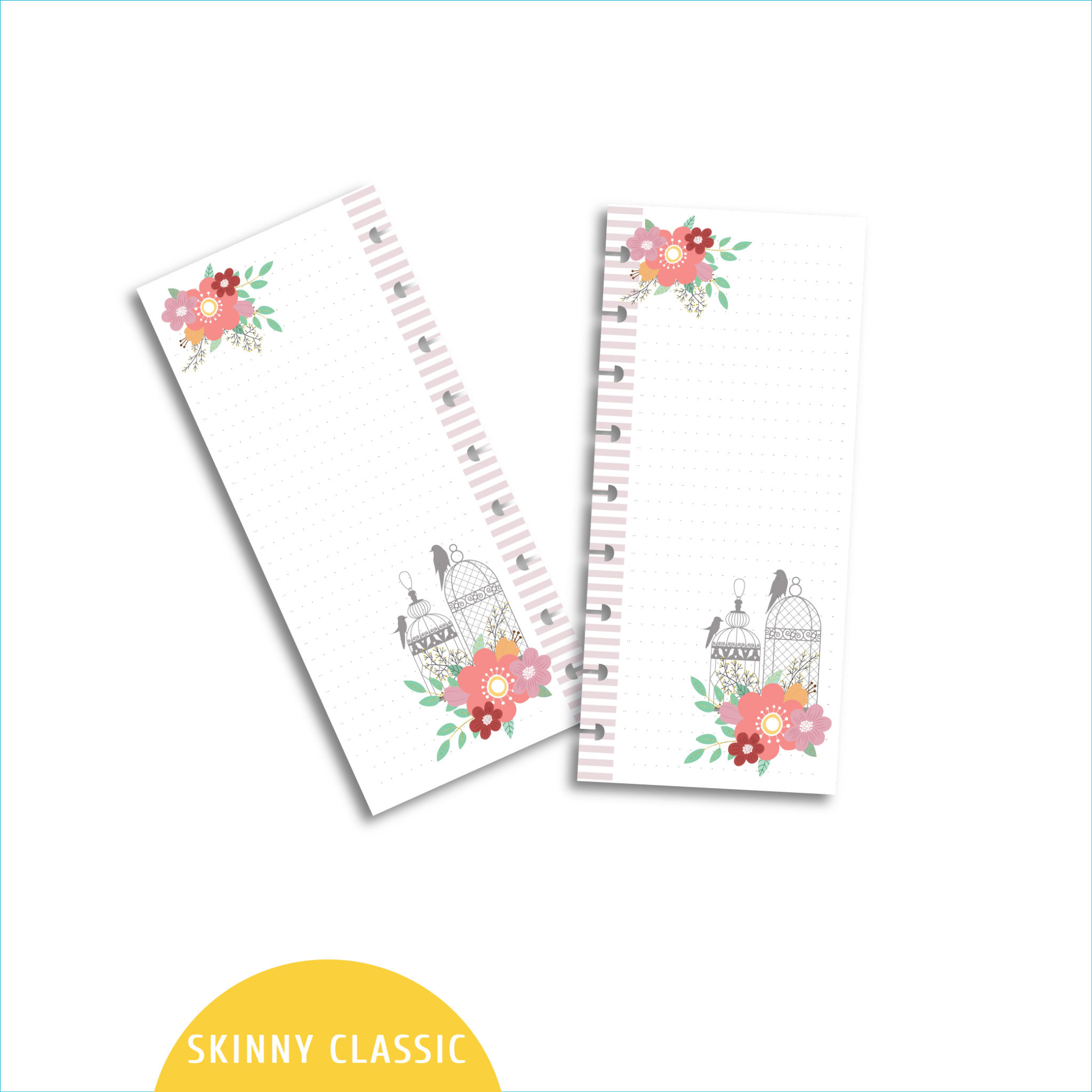 Birds and Flowers Note Planner Pages. Instant Download.