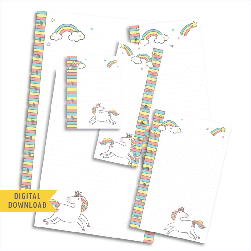 Magical Unicorn Note Planner Pages. Instant Download. - MY COZY PLANNER