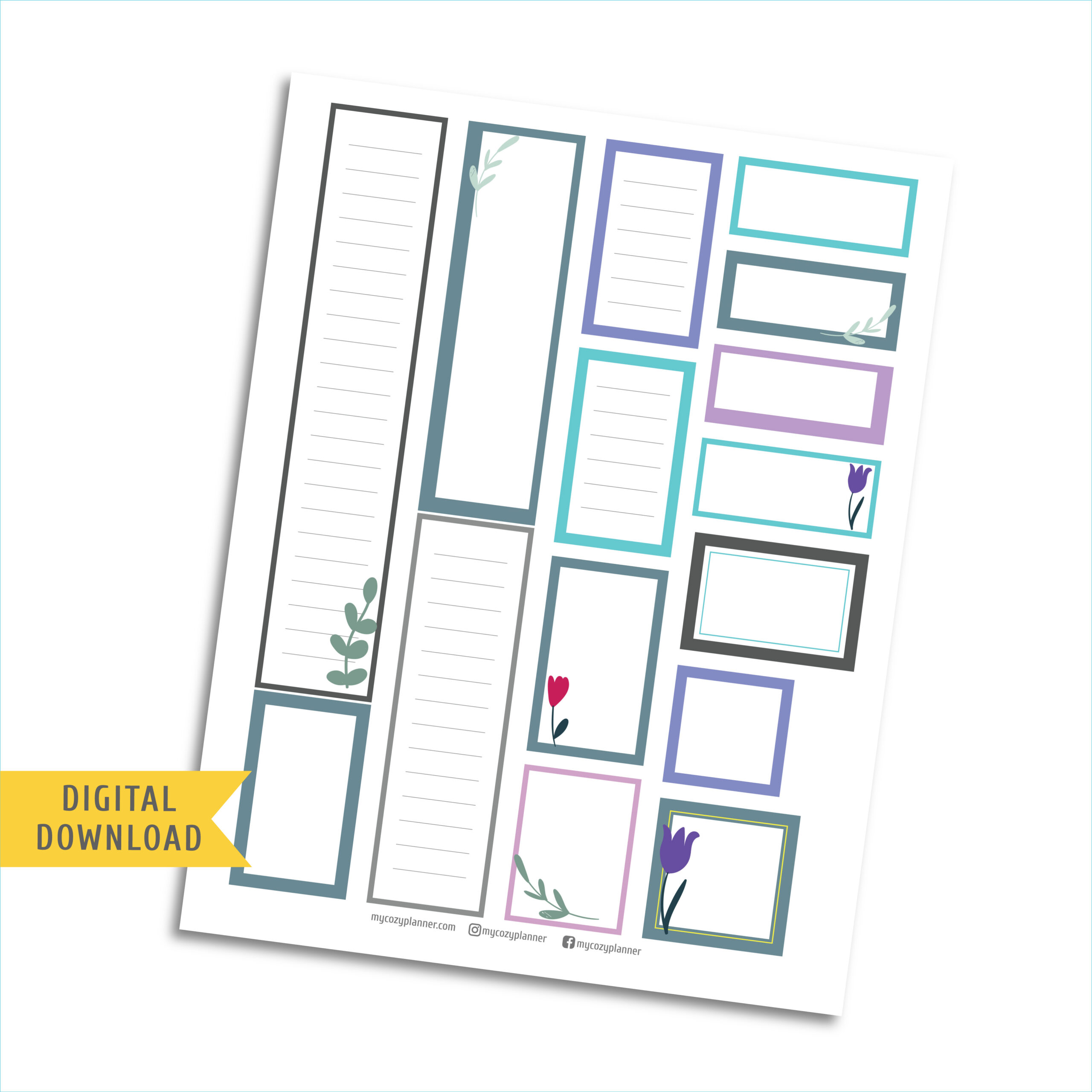 Planner Box Stickers. Free Printable Planner Stickers. - MY COZY PLANNER
