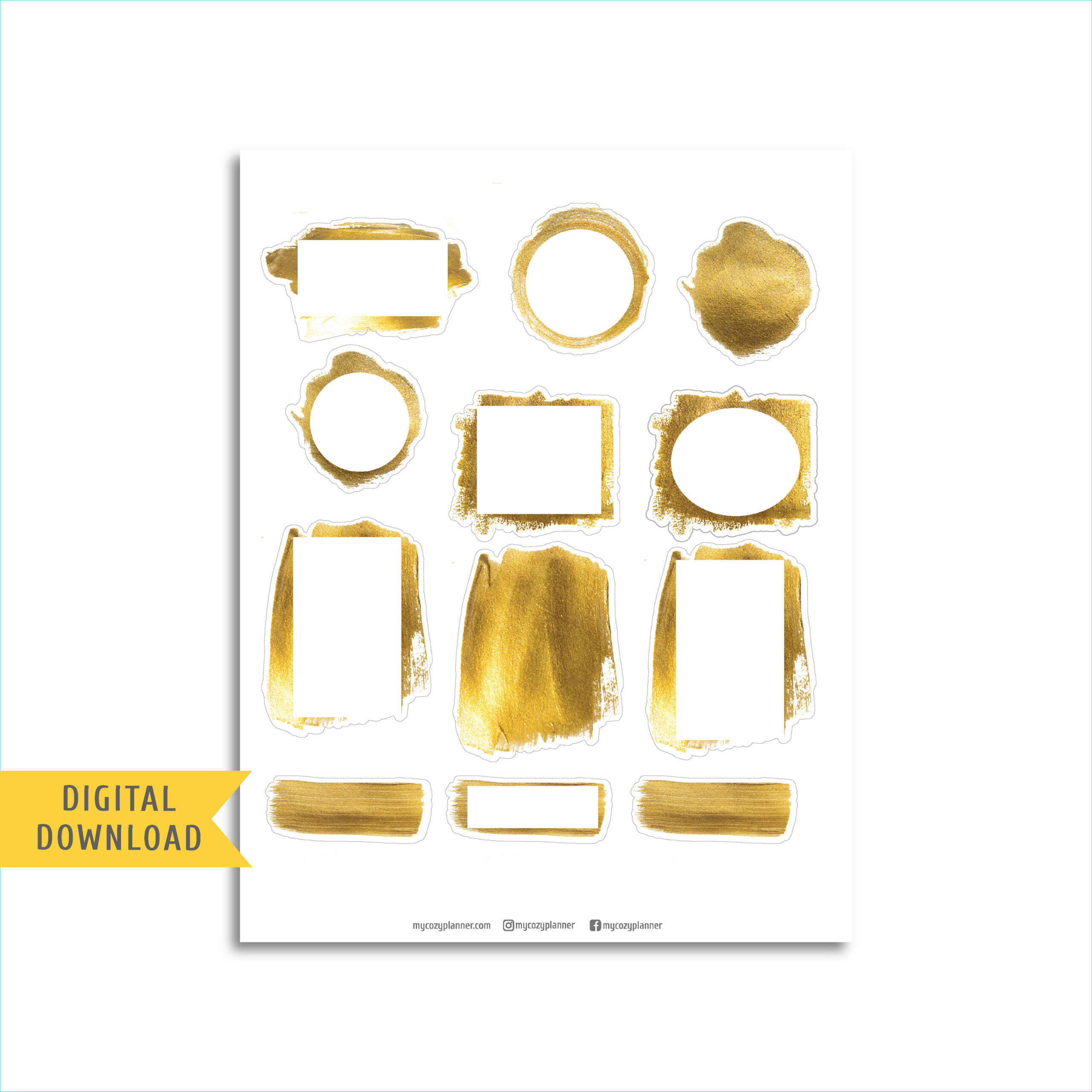 Planner Gold Box Stickers. Free Printable Planner Stickers. - MY COZY ...