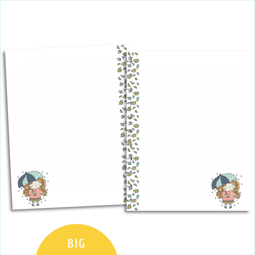 Autumn Girl 2 Note Planner Pages. Instant Download.