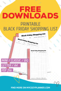 Black Friday shopping list template. Free digital downloads - MY COZY ...