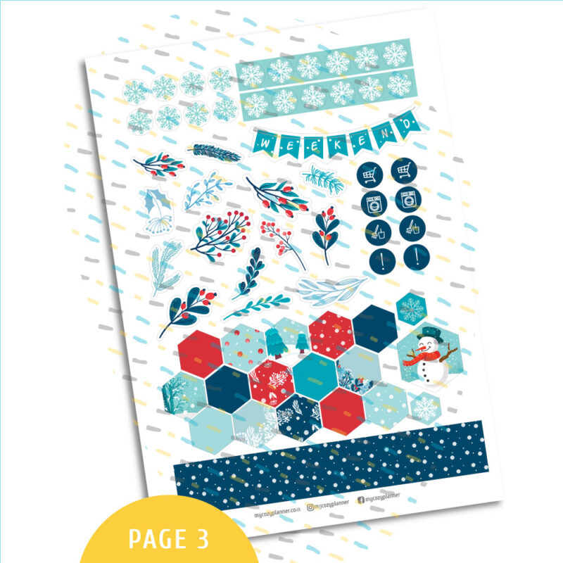 Winter Full Box Stickers. Printable Planner Stickers. - MY COZY PLANNER