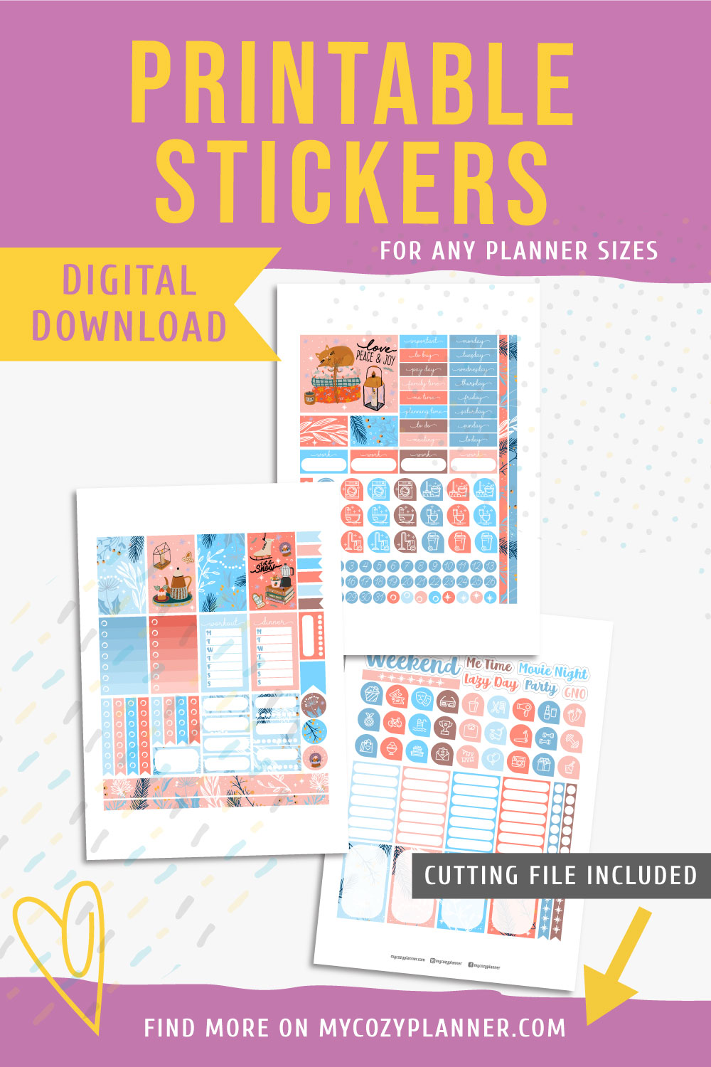 Winter Sticker Kit. Printable Planner Stickers. - MY COZY PLANNER