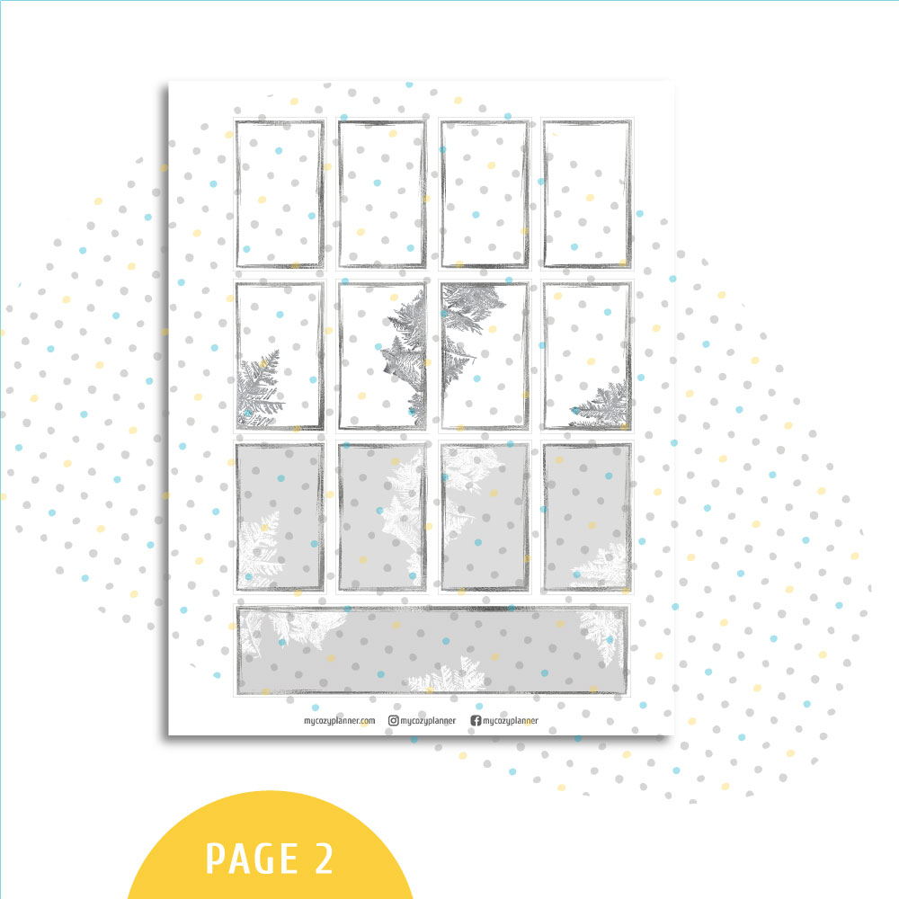 Ice Frame Stickers. Printable Planner Stickers. - MY COZY PLANNER