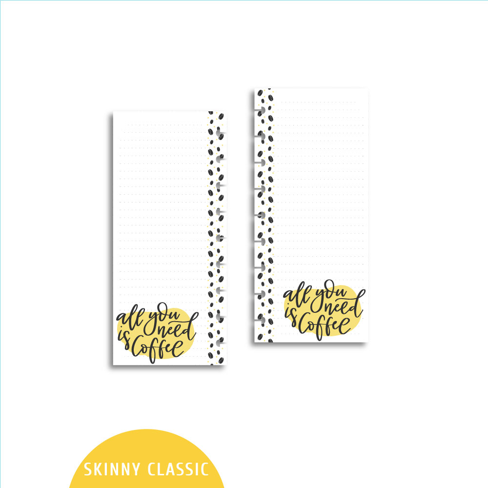 All You Need Is Coffee Note Planner Pages. Instant Download.