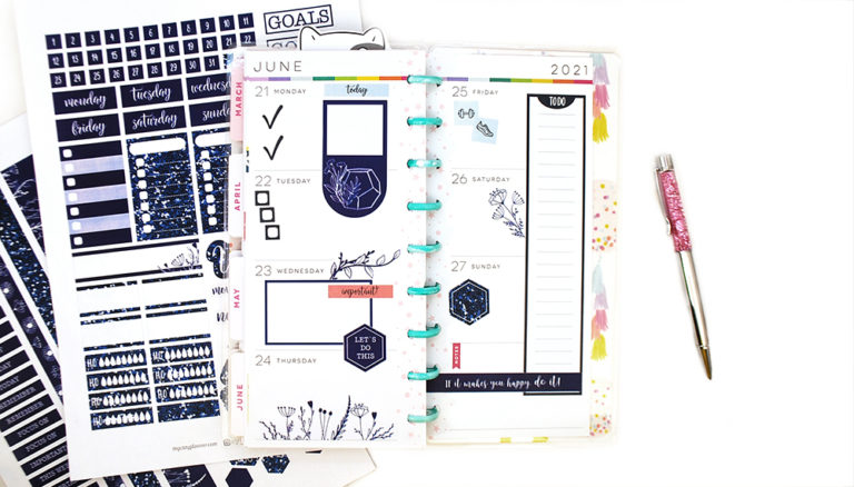 Skinny Happy Planner design ideas. June 2021 - MY COZY PLANNER