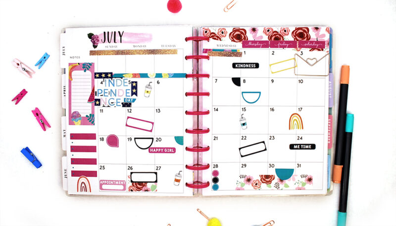 The Happy Planner dashboard layout ideas. July - MY COZY PLANNER