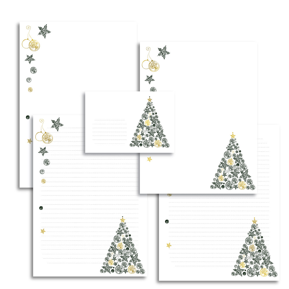 Christmas Tree Writing Paper and Envelope. Instant Download. - MY COZY ...