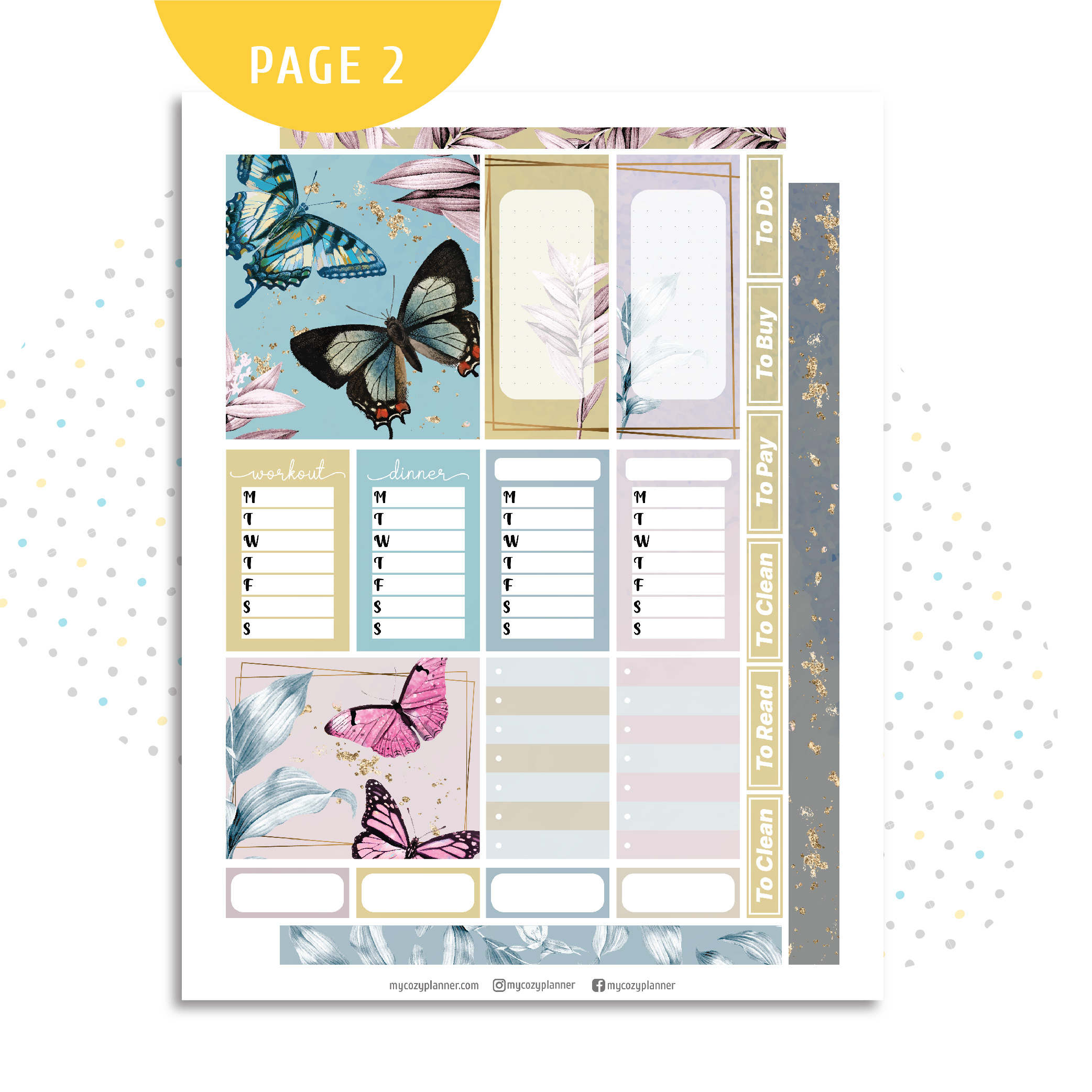 Watercolor Butterfly Sticker Kit. Printable Planner Stickers. - MY COZY ...
