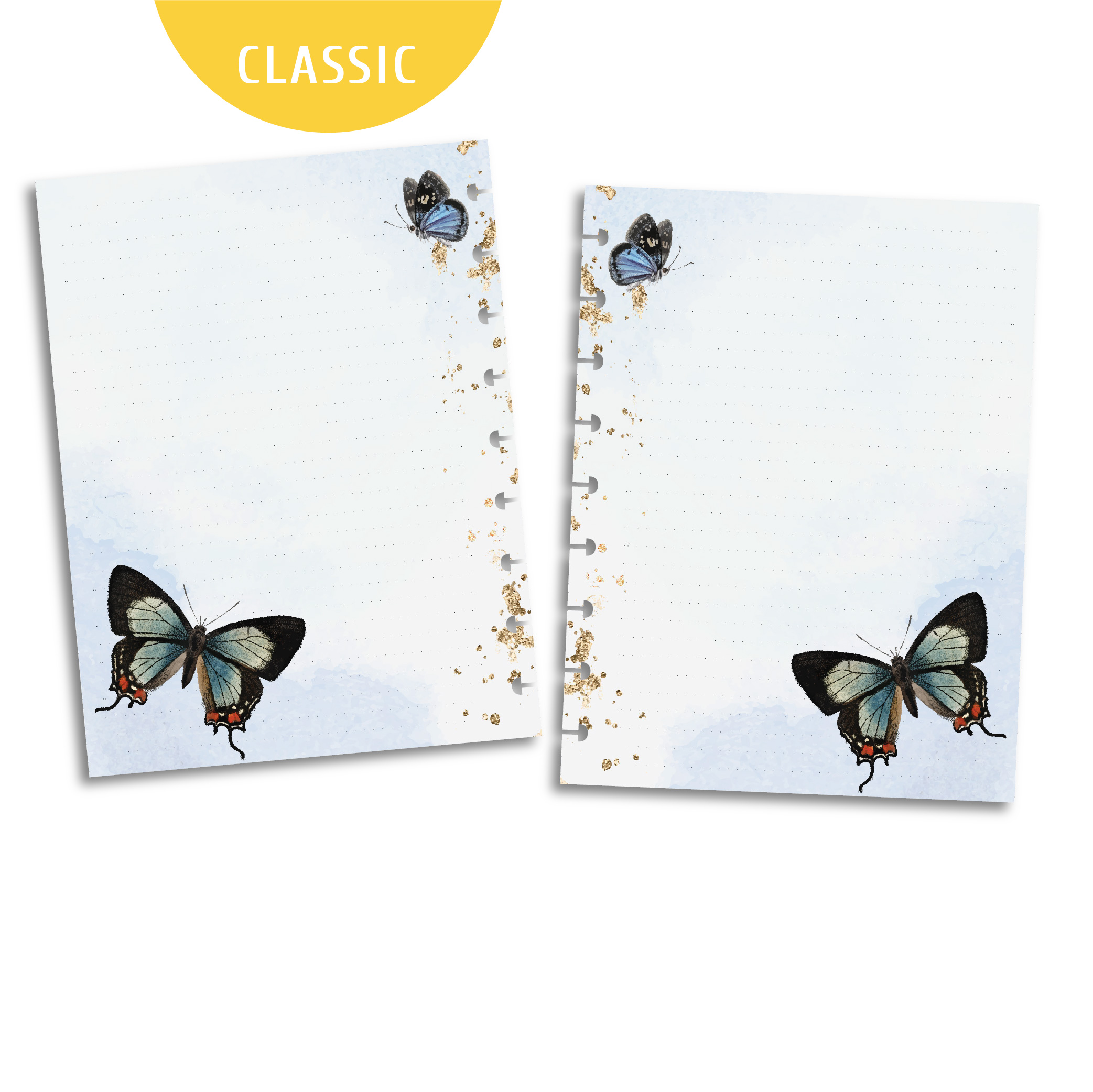 Watercolor Butterfly Note Planner Pages. Instant Download.