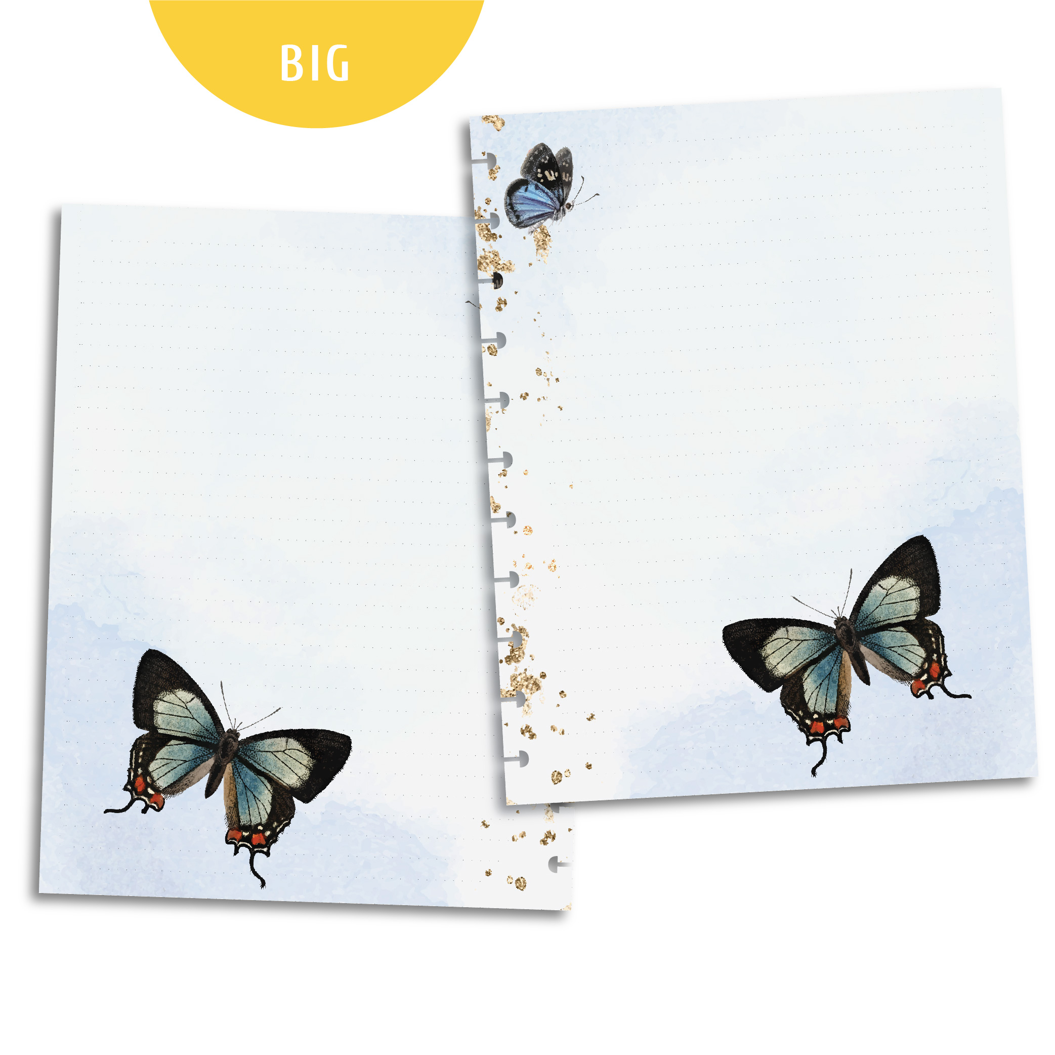 Watercolor Butterfly Note Planner Pages. Instant Download.