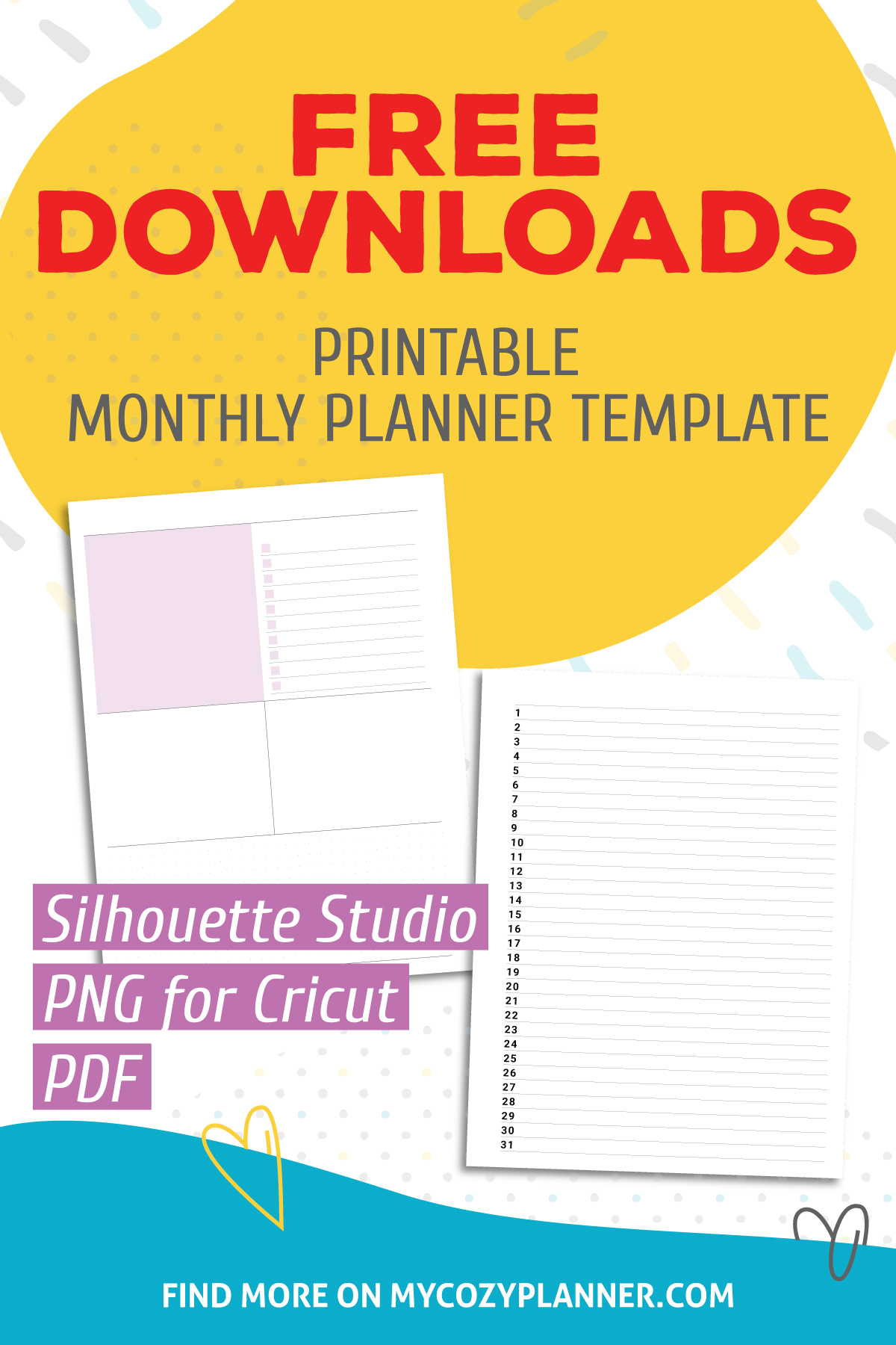 Monthly Dashboard Layout. Free Digital Download. - MY COZY PLANNER