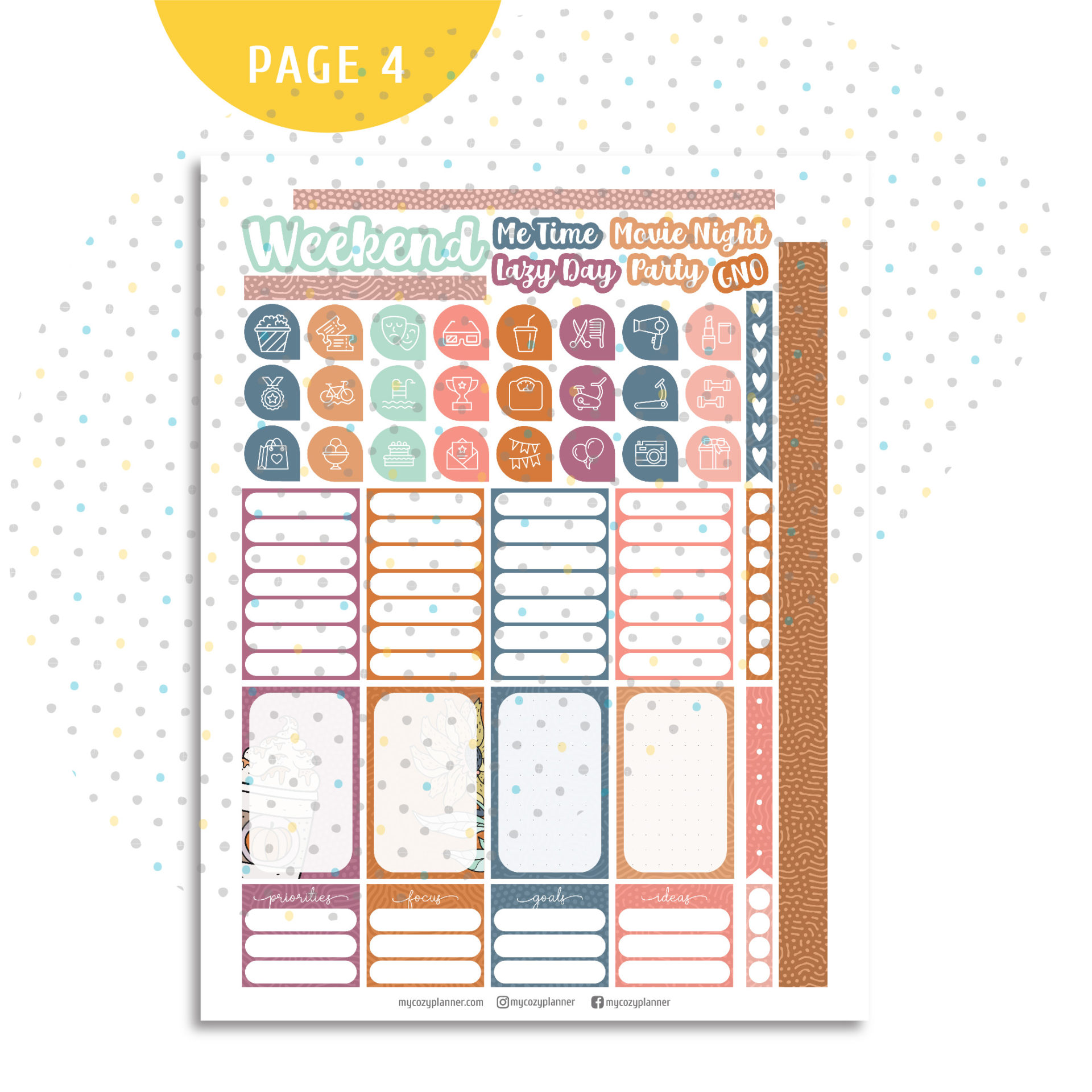 Fall Girl Sticker Kit. Printable Planner Stickers. - MY COZY PLANNER