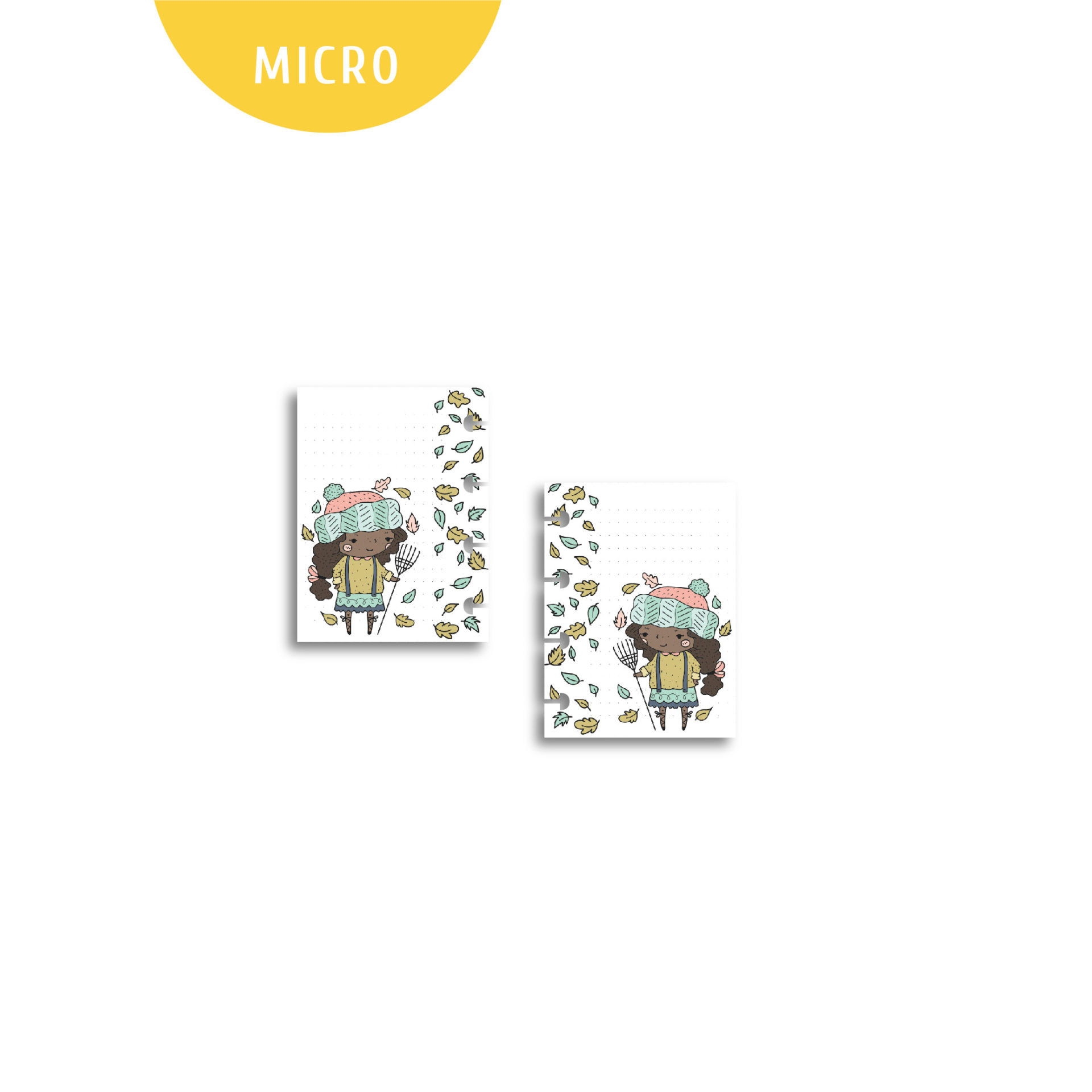 Cute Fall Girl Note Planner Pages. Instant Download.
