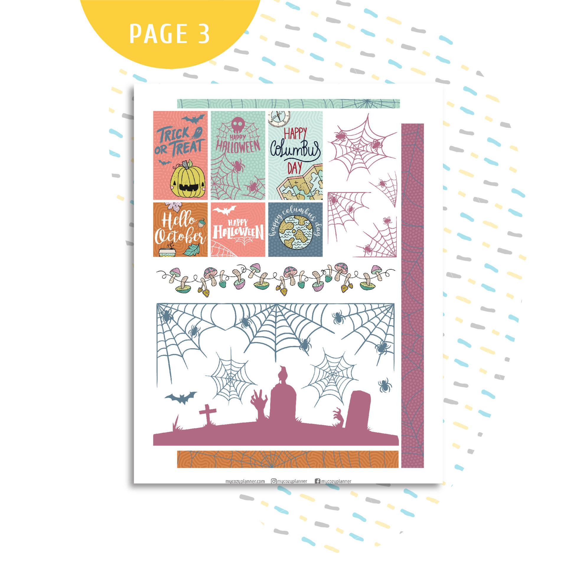 October Sticker Kit. Printable Planner Stickers. - MY COZY PLANNER