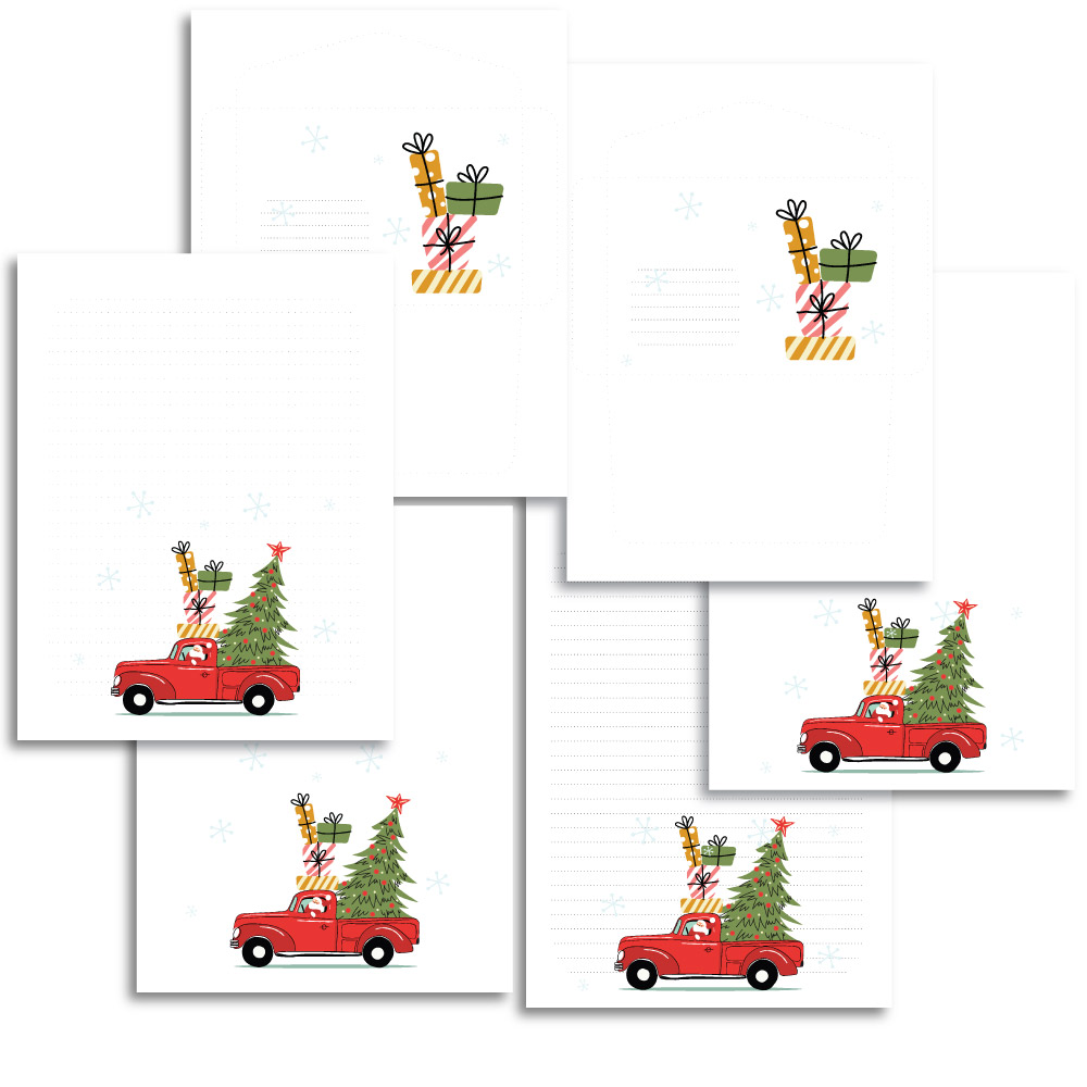 Christmas Car Writing Paper and Envelope. Instant Download. - MY COZY ...