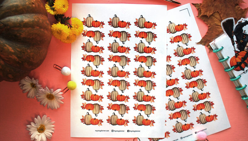 Free Printable Pumpkin Stickers for Planner or Bullet Journals