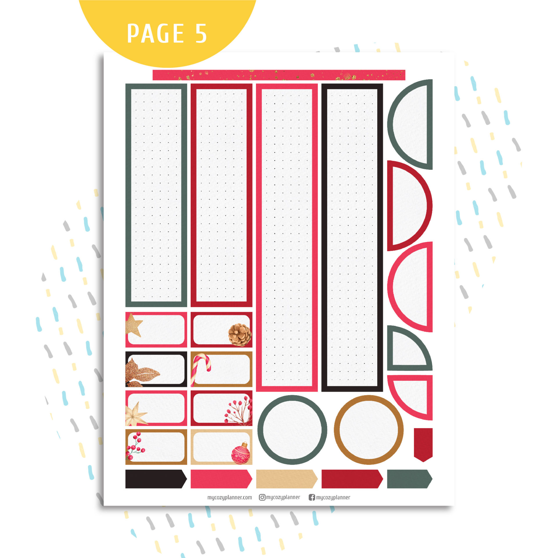 Stylish Christmas Sticker Kit. Printable Planner Stickers. - MY COZY ...