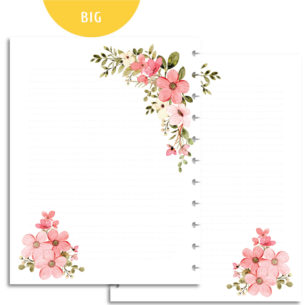 Pink Flowers Planner Pages. Instant Download.