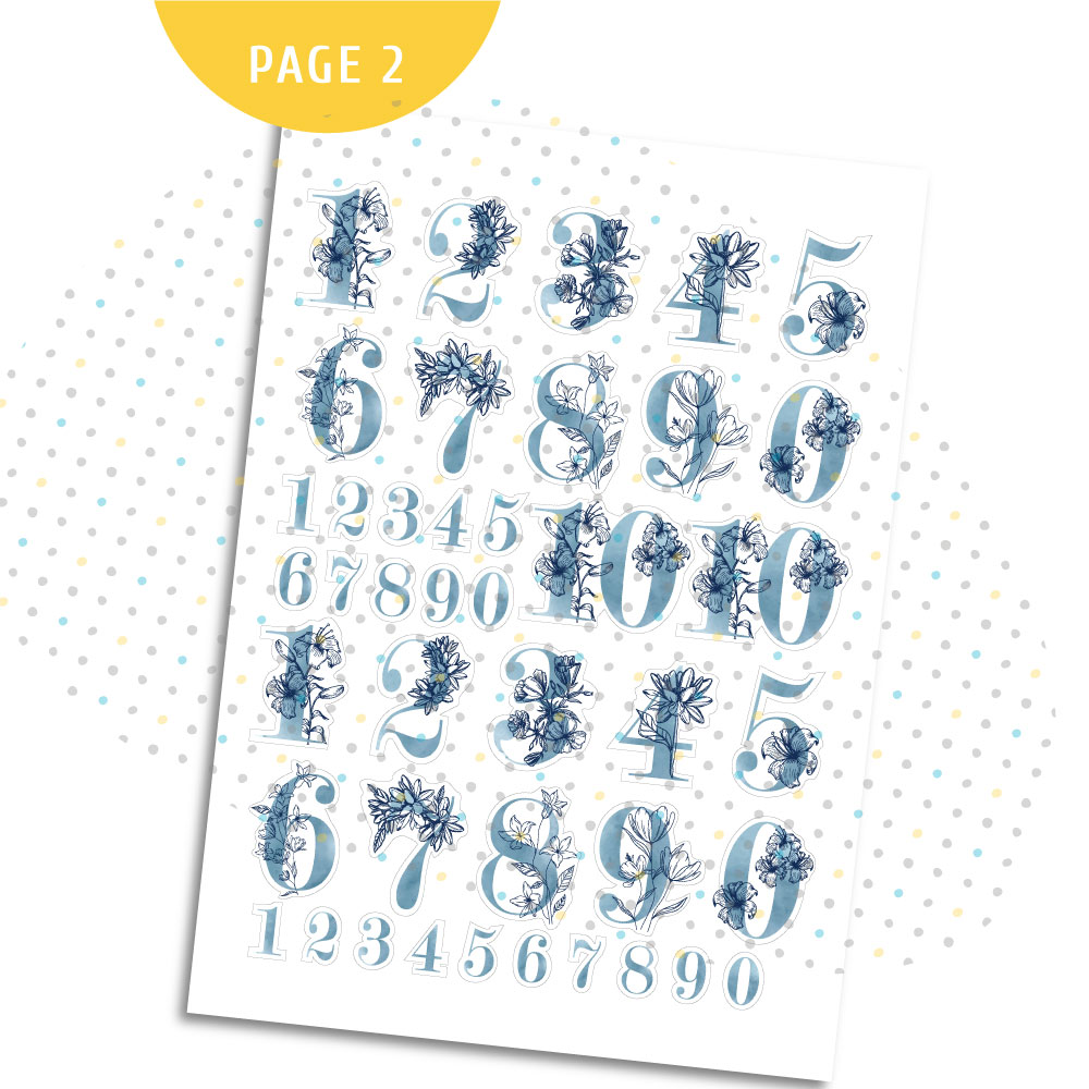 Fine Flowers Letter and Number Stickers. Printable Planner Stickers ...