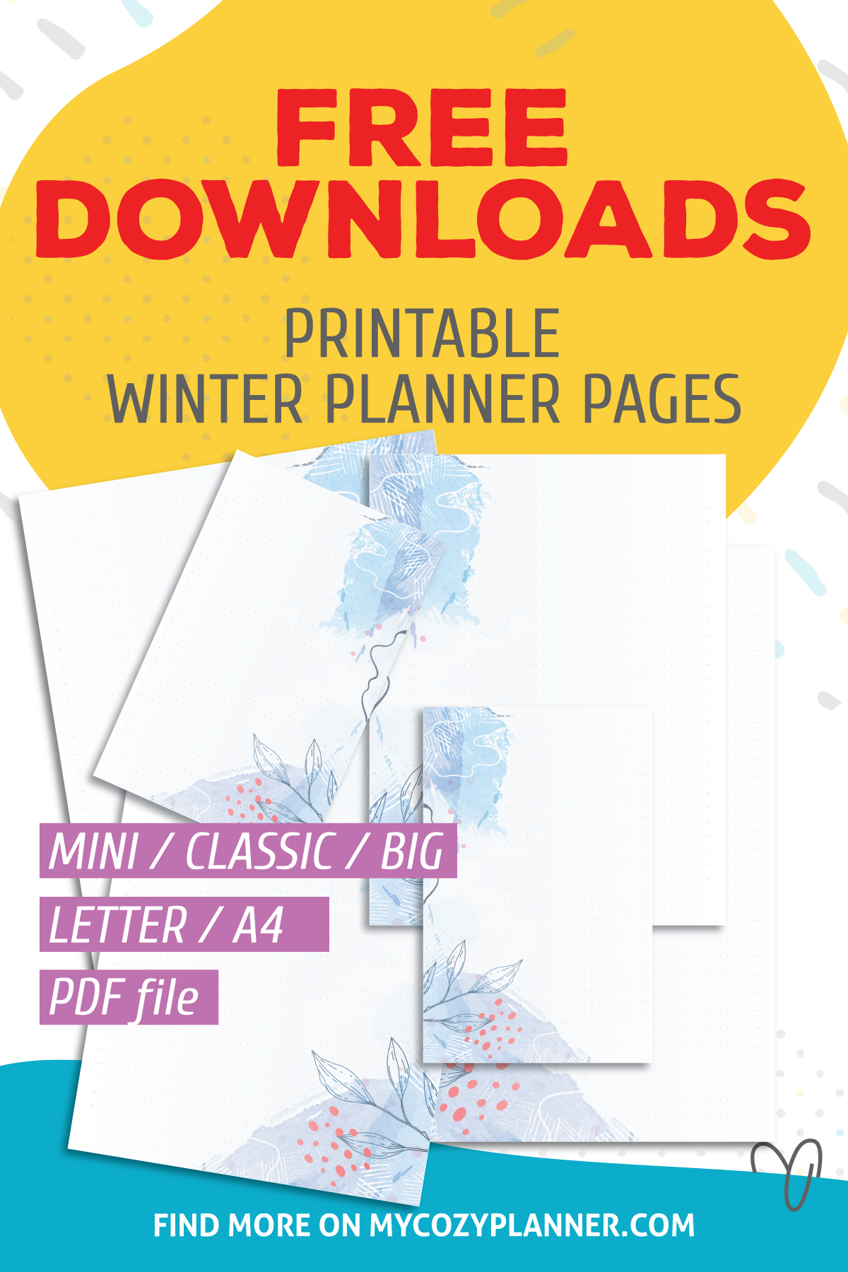 Winter Planner Pages. Free Digital Download. - MY COZY PLANNER