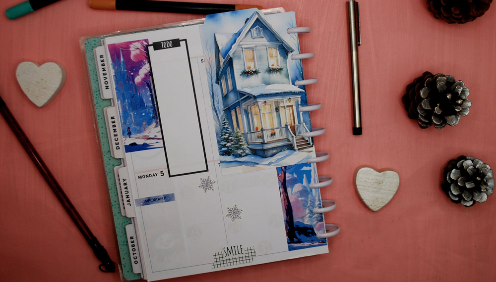 Free Winter Happy Planner Bookmark