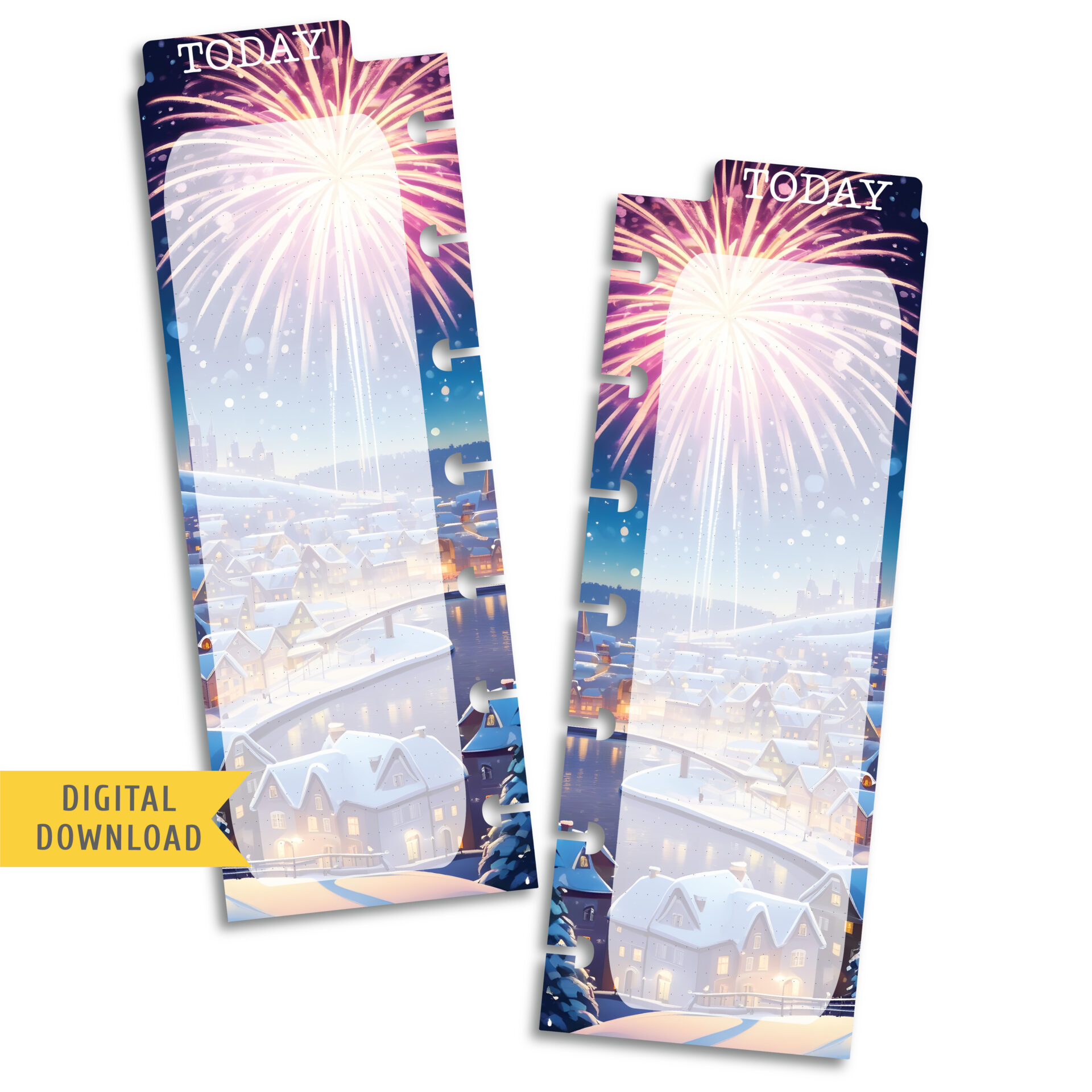 New Year's Fireworks Bookmark. Free Digital Download - MY COZY PLANNER