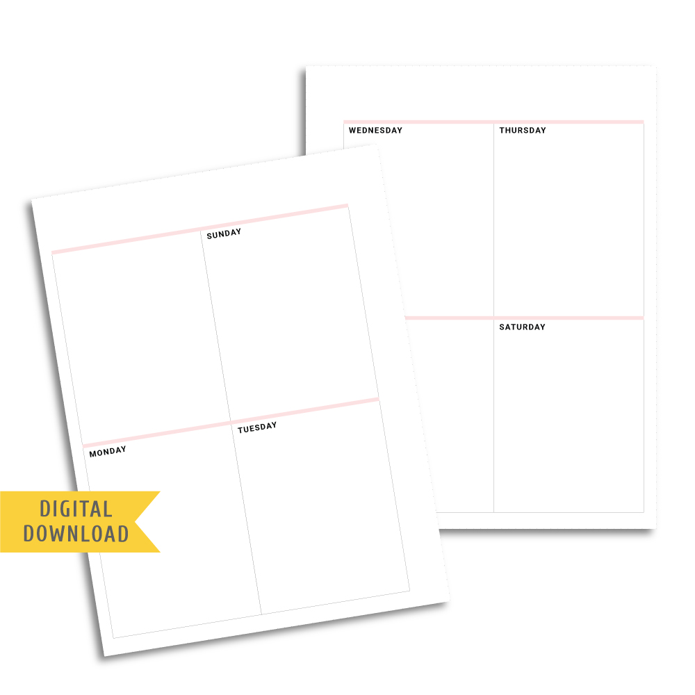 Weekly Planner Template. Free Digital Download. - MY COZY PLANNER