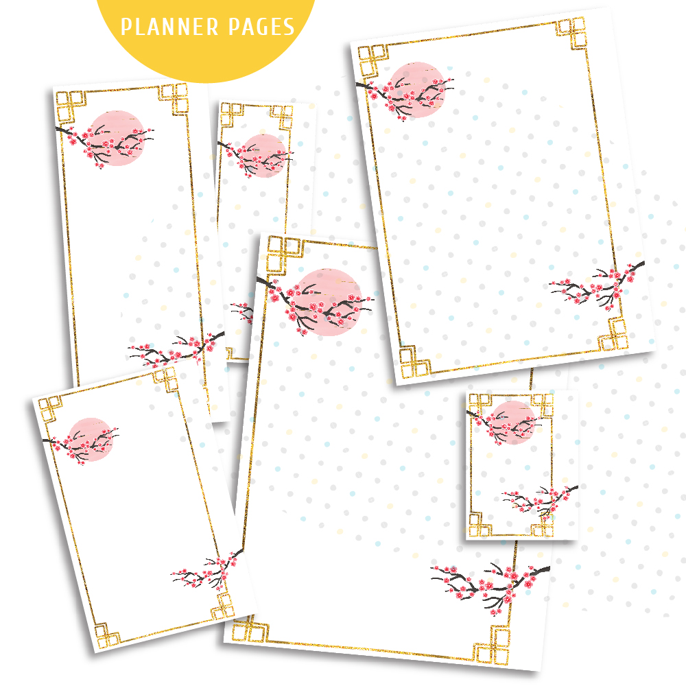 Japanese Sakura Pack. Planner Printables - MY COZY PLANNER