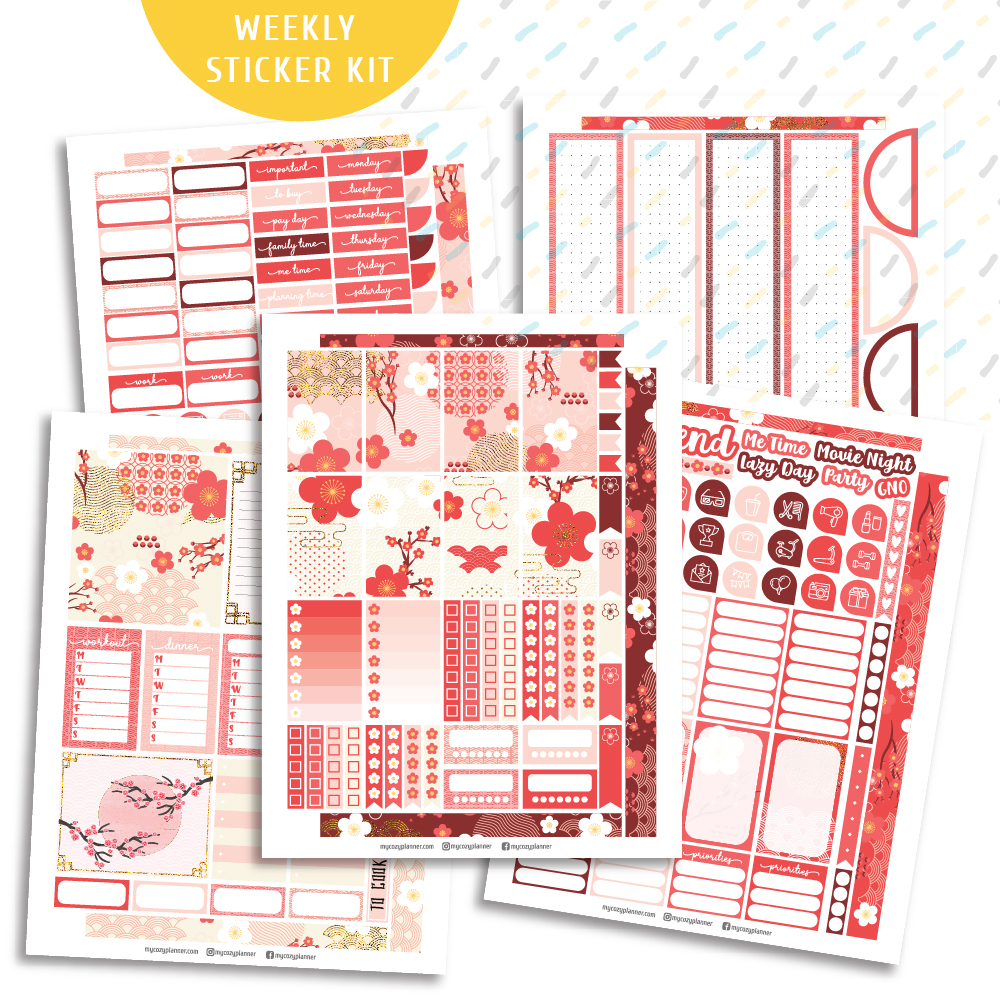 Japanese Sakura Pack. Planner Printables - MY COZY PLANNER