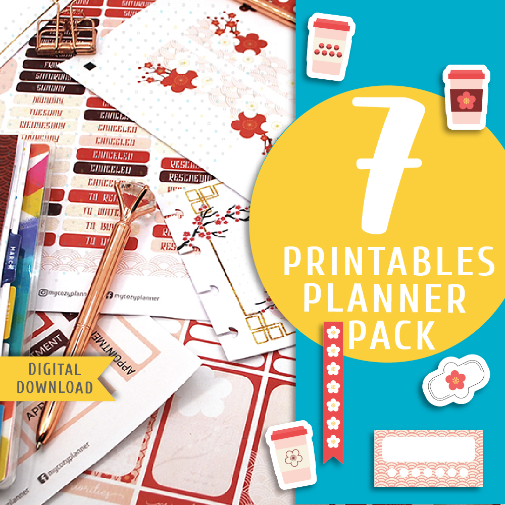 Japanese Sakura Pack. Planner Printables - MY COZY PLANNER