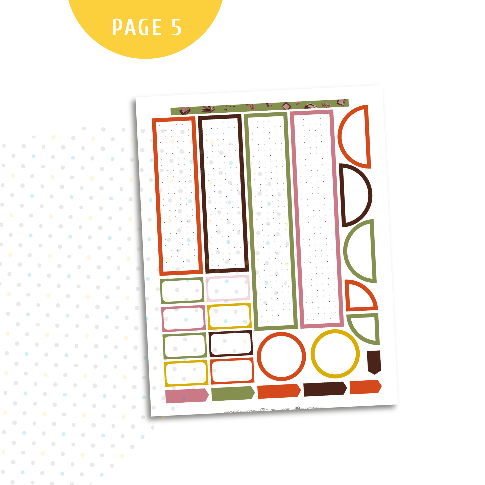 Chocolate Sticker Kit. Printable Planner Stickers. - MY COZY PLANNER