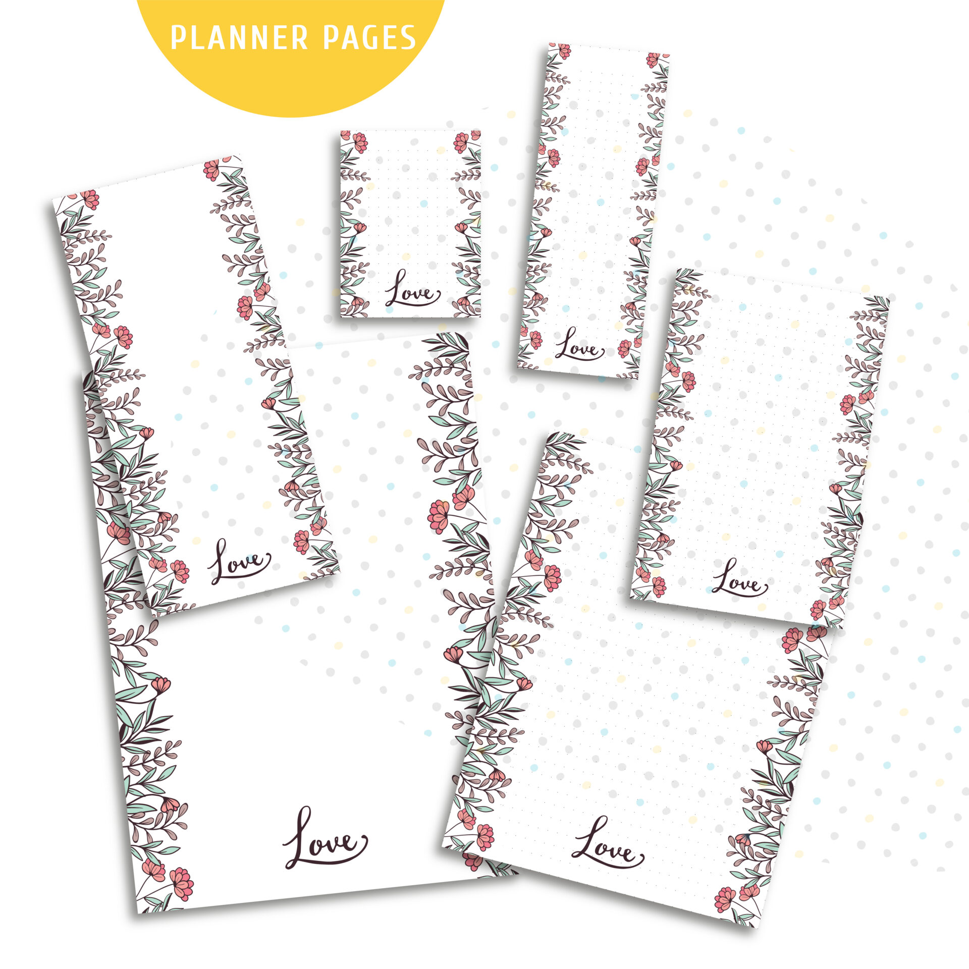 Doodle Love Pack. Planner Printables - MY COZY PLANNER
