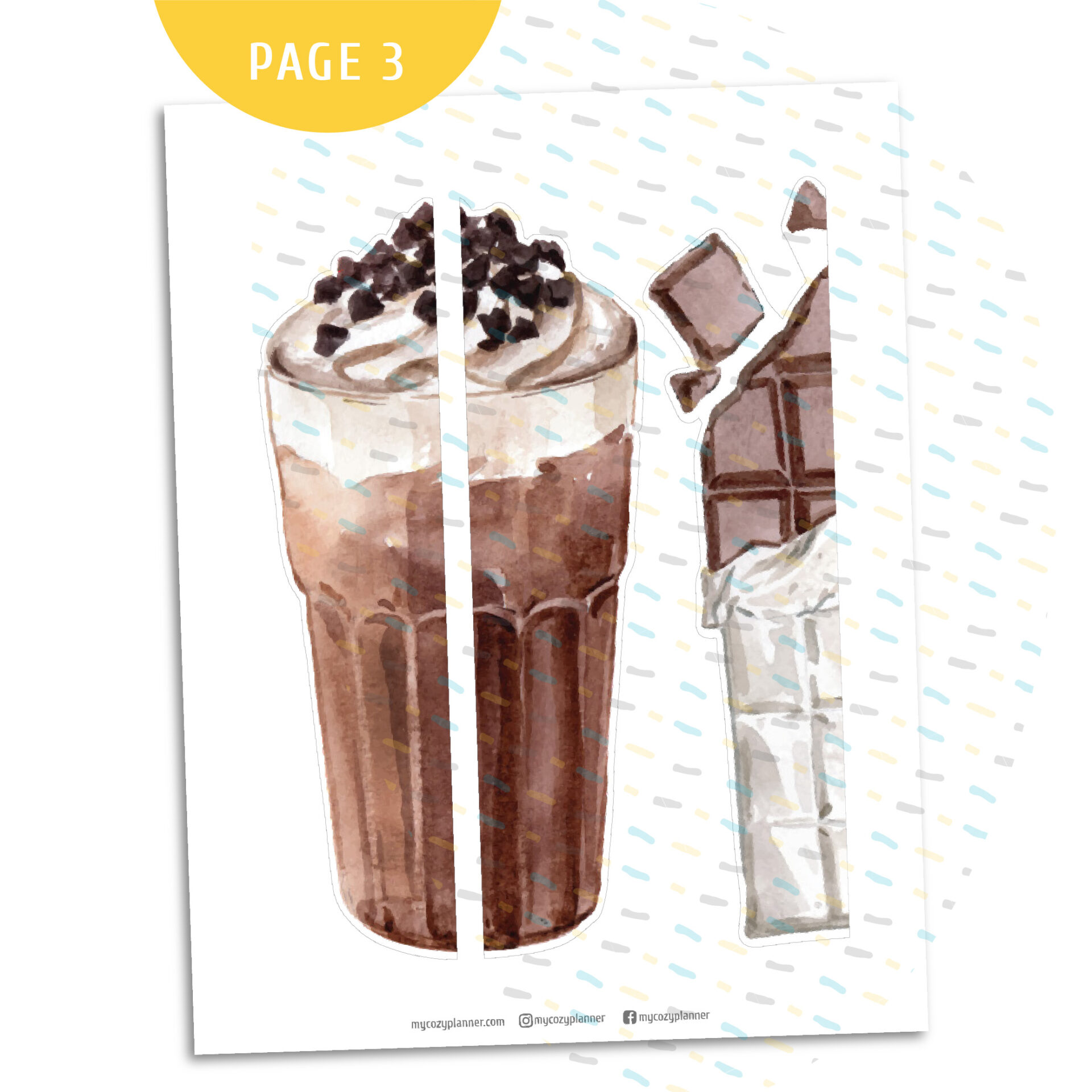 Chocolate Monthly Sticker Kit. Printable Planner Stickers. - MY COZY ...