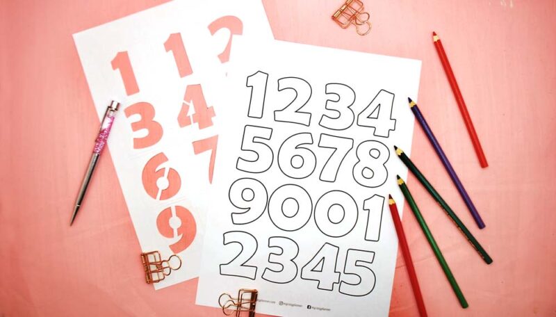 Free 2 Inch Number Stencils Printable with Matching Alphabet