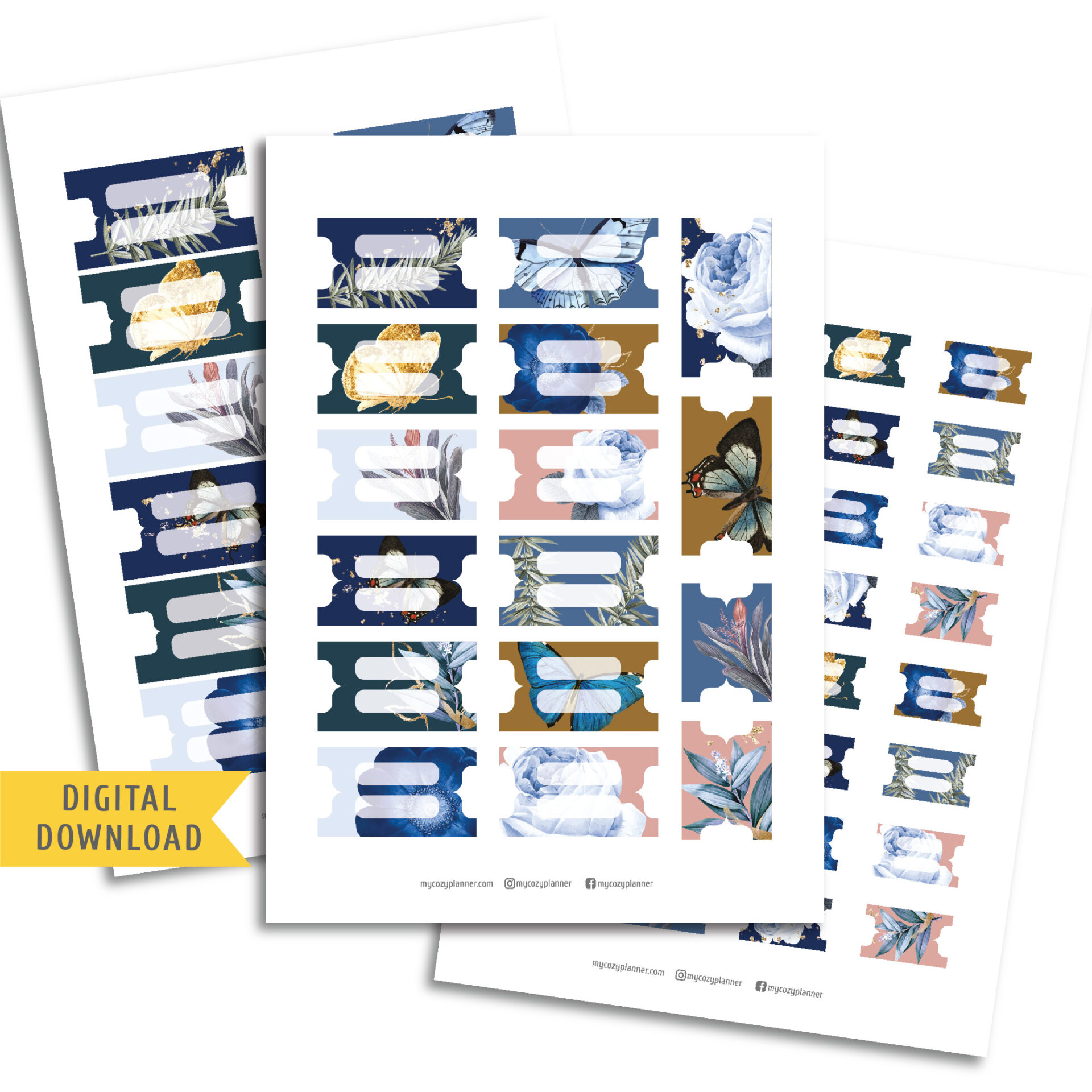 Blank Butterfly Planner Tabs. Free Printable Planner Stickers. - MY ...
