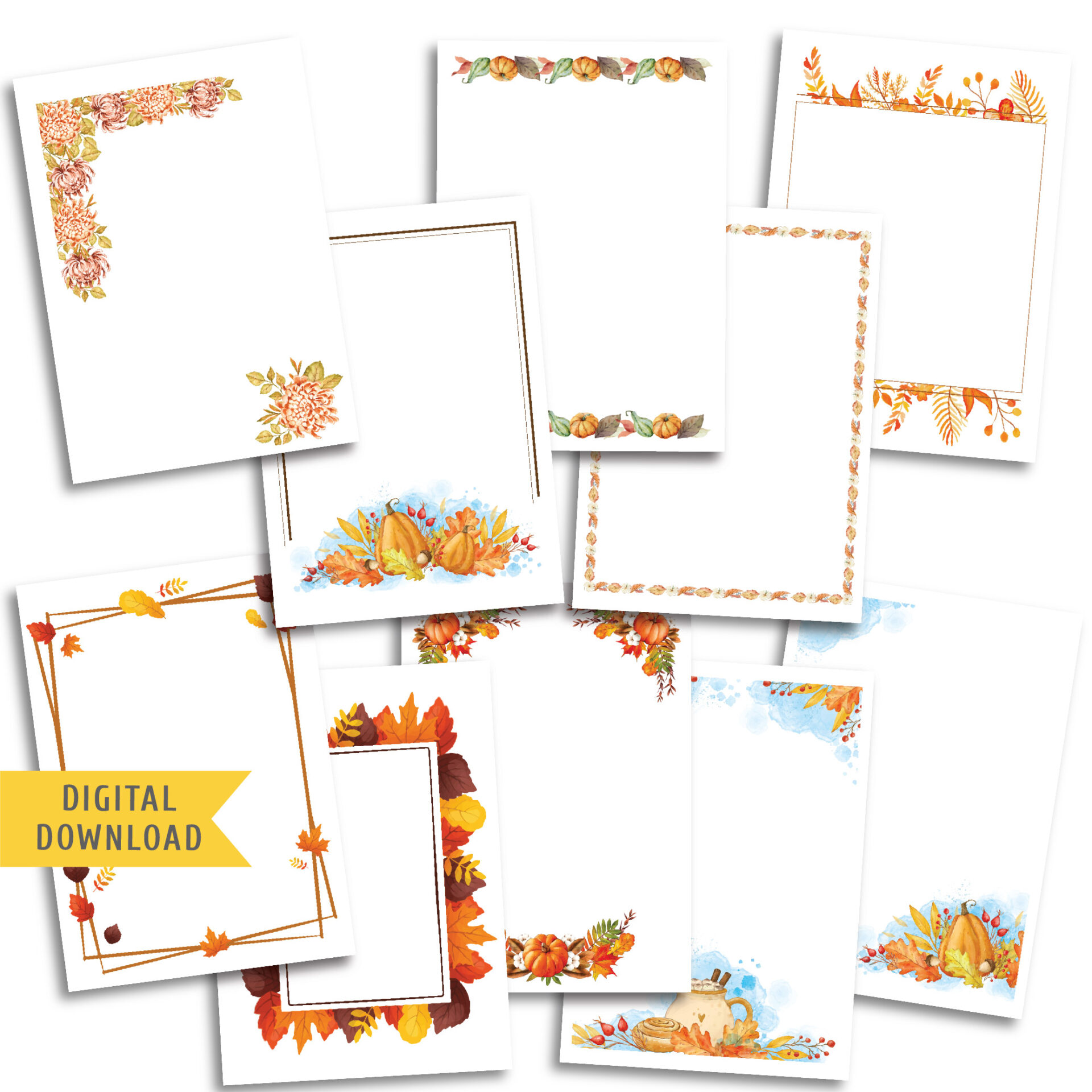 10 Fall Borders. Free Digital Download - MY COZY PLANNER