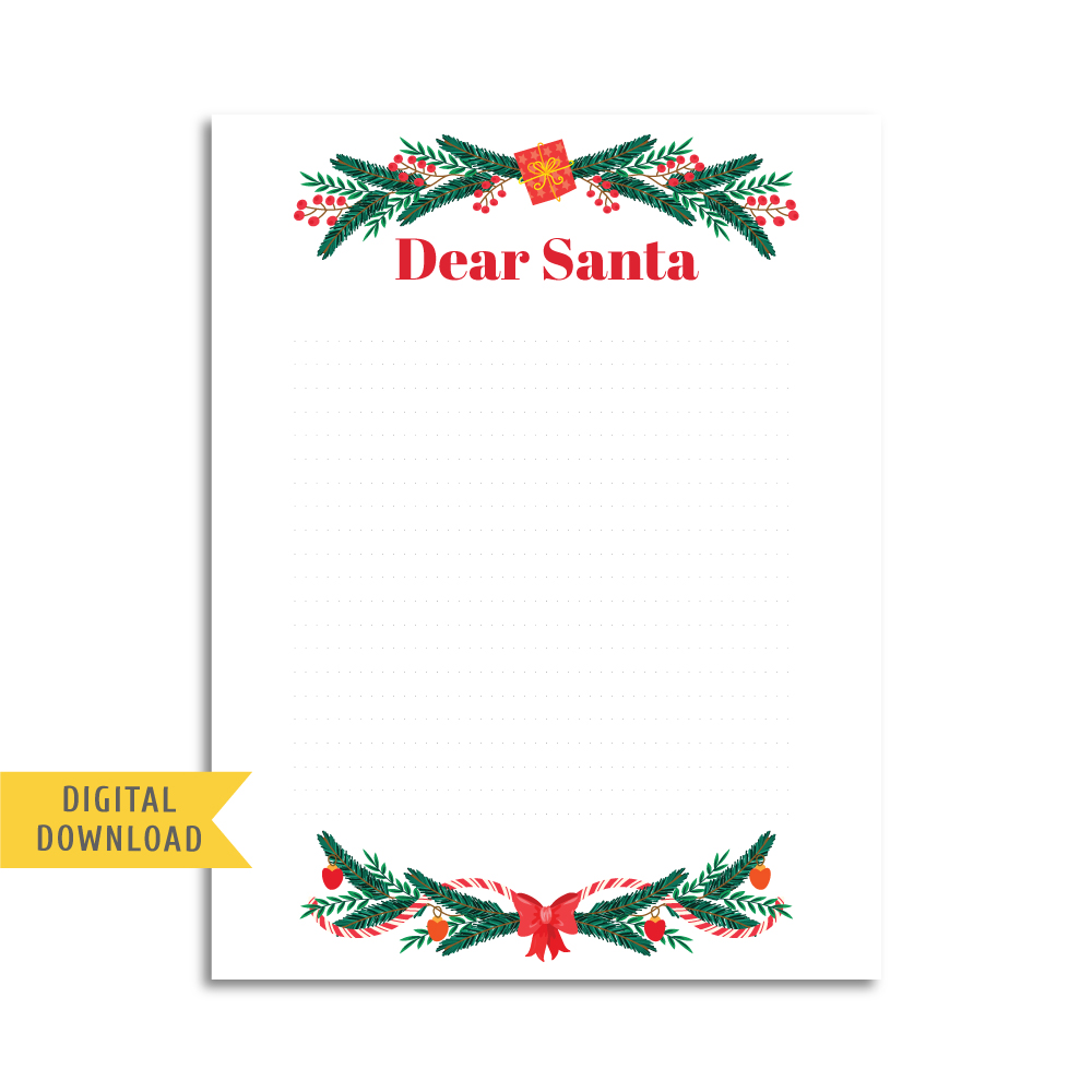 Dear Santa Letter. Free Printable Planner Stickers. - MY COZY PLANNER