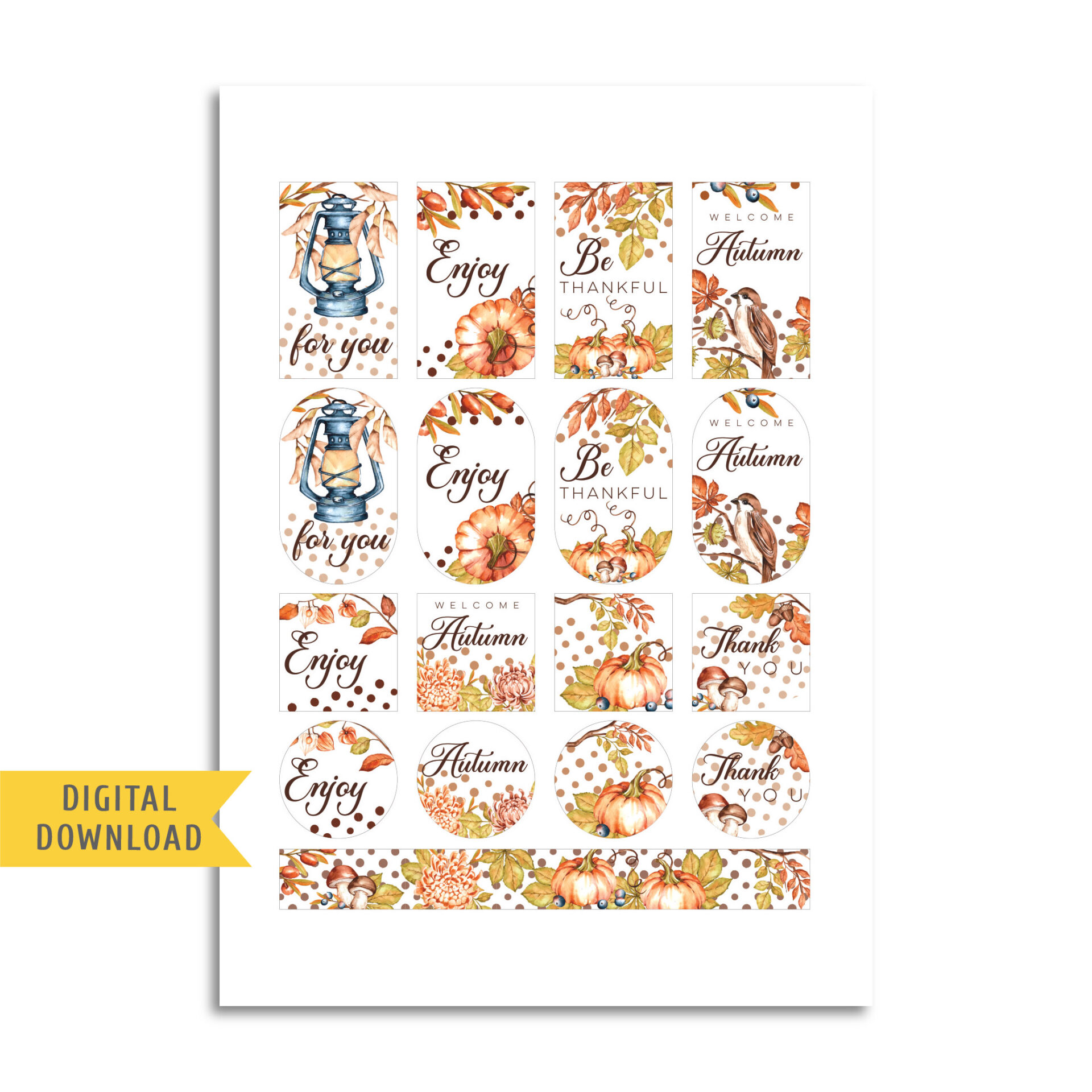Autumn Forest Tag. Free Printable Planner Stickers. - MY COZY PLANNER