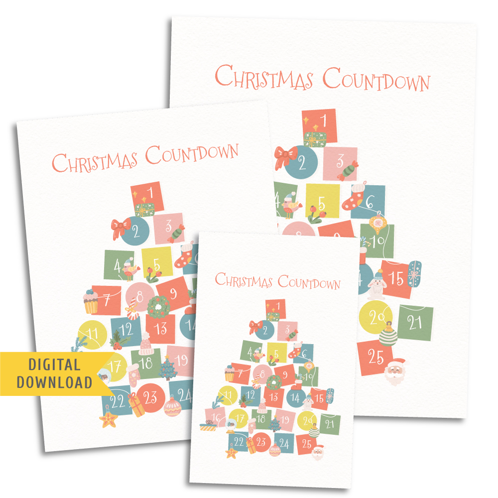 Christmas Countdown Chart. Free Digital Download. - MY COZY PLANNER