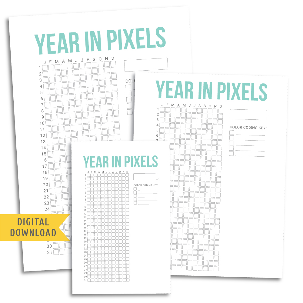 Year in Pixels. Free Digital Download - MY COZY PLANNER
