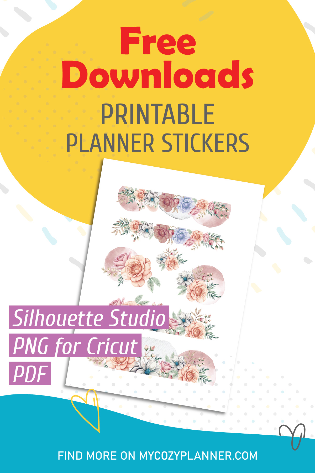 Bloom Spring Borders. Free Printable Planner Stickers. - MY COZY PLANNER