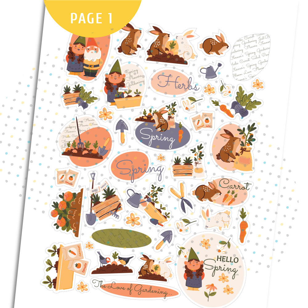 The Love of Gardening Stickers. Printable Planner Stickers. - MY COZY ...