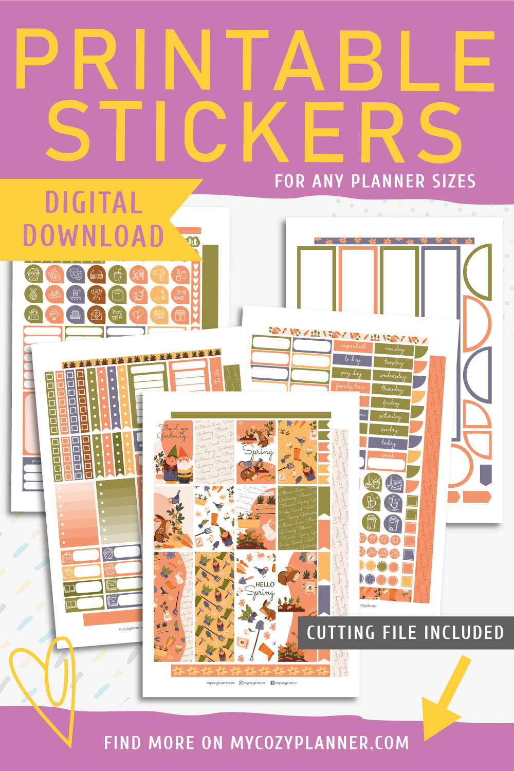 The Love of Gardening Sticker Kit. Printable Planner Stickers. - MY ...