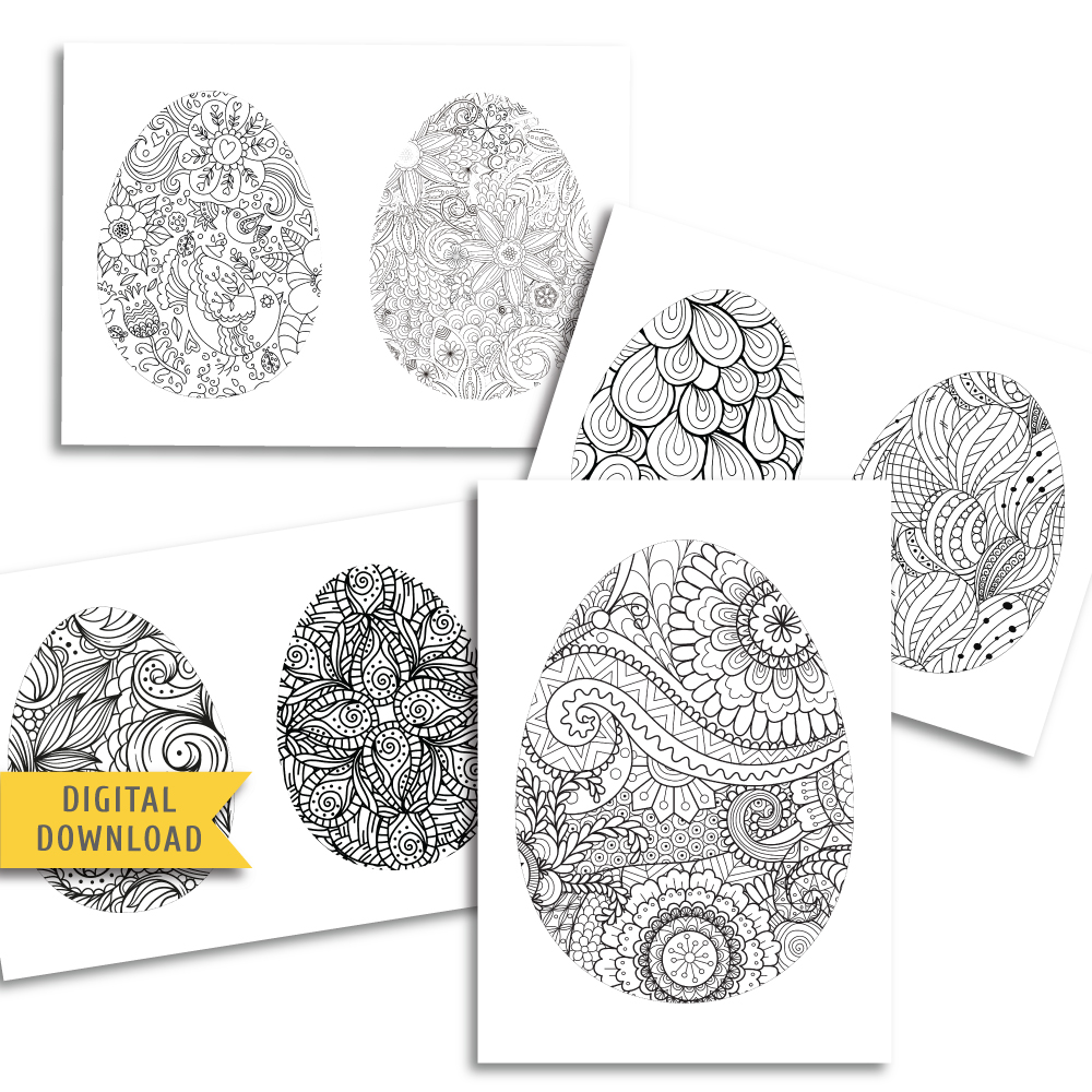 Easter Eggs Patterns. Free Coloring Pages Printables. - MY COZY PLANNER