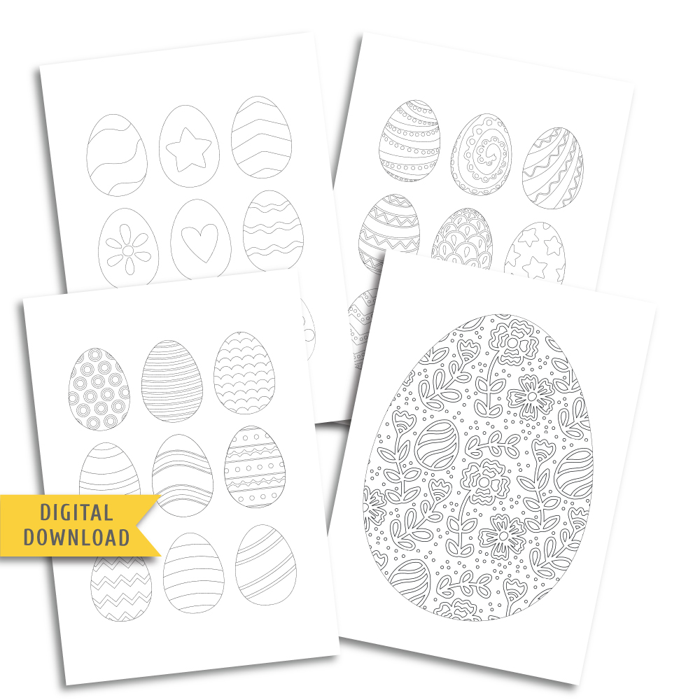 Easter Eggs for Kids. Free Coloring Pages Printables - MY COZY PLANNER
