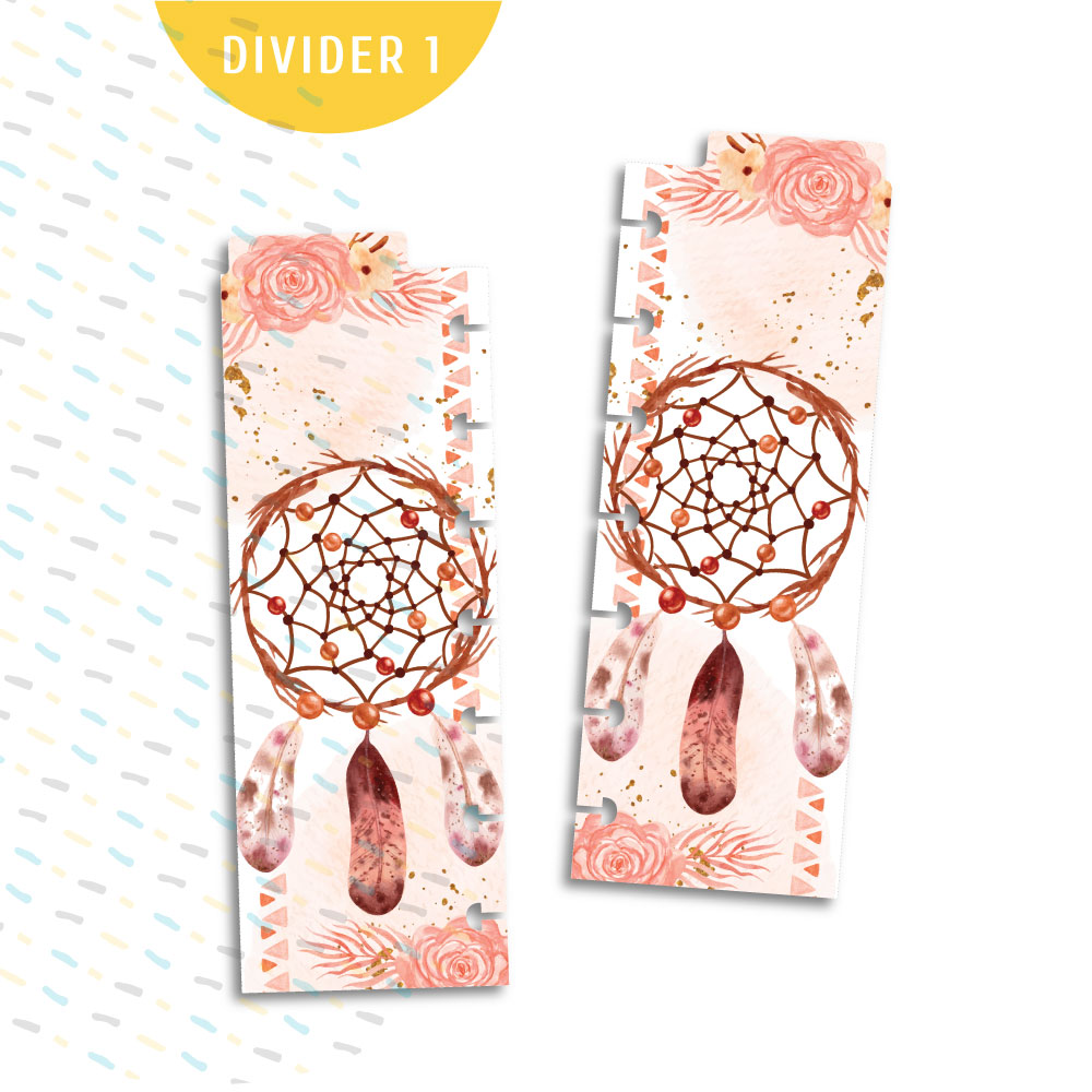 Pink Boho Chic Divider Kit. Printable Planner Dividers. - MY COZY PLANNER