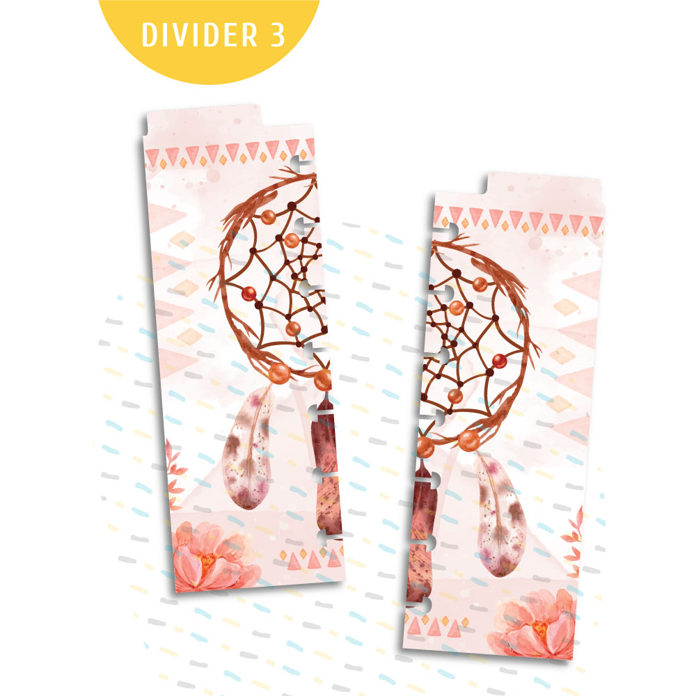 Pink Boho Chic Divider Kit. Printable Planner Dividers. - MY COZY PLANNER